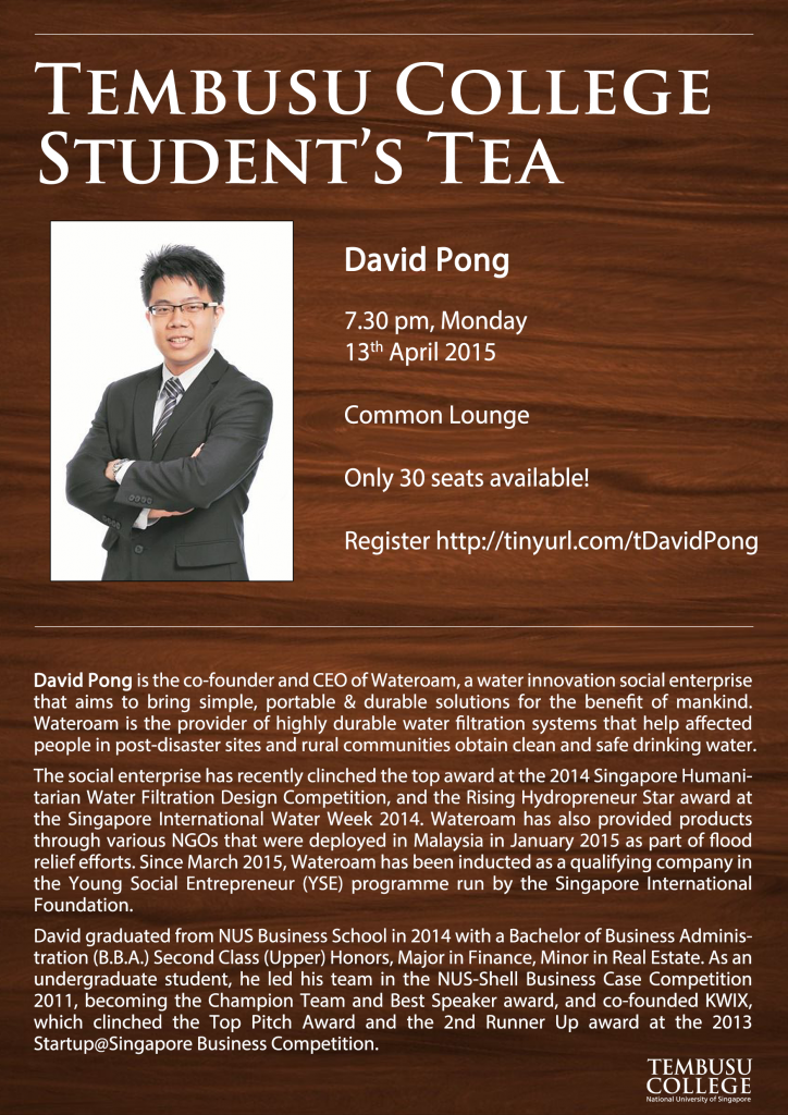 Student's Tea with Mr. David Pong - Tembusu College